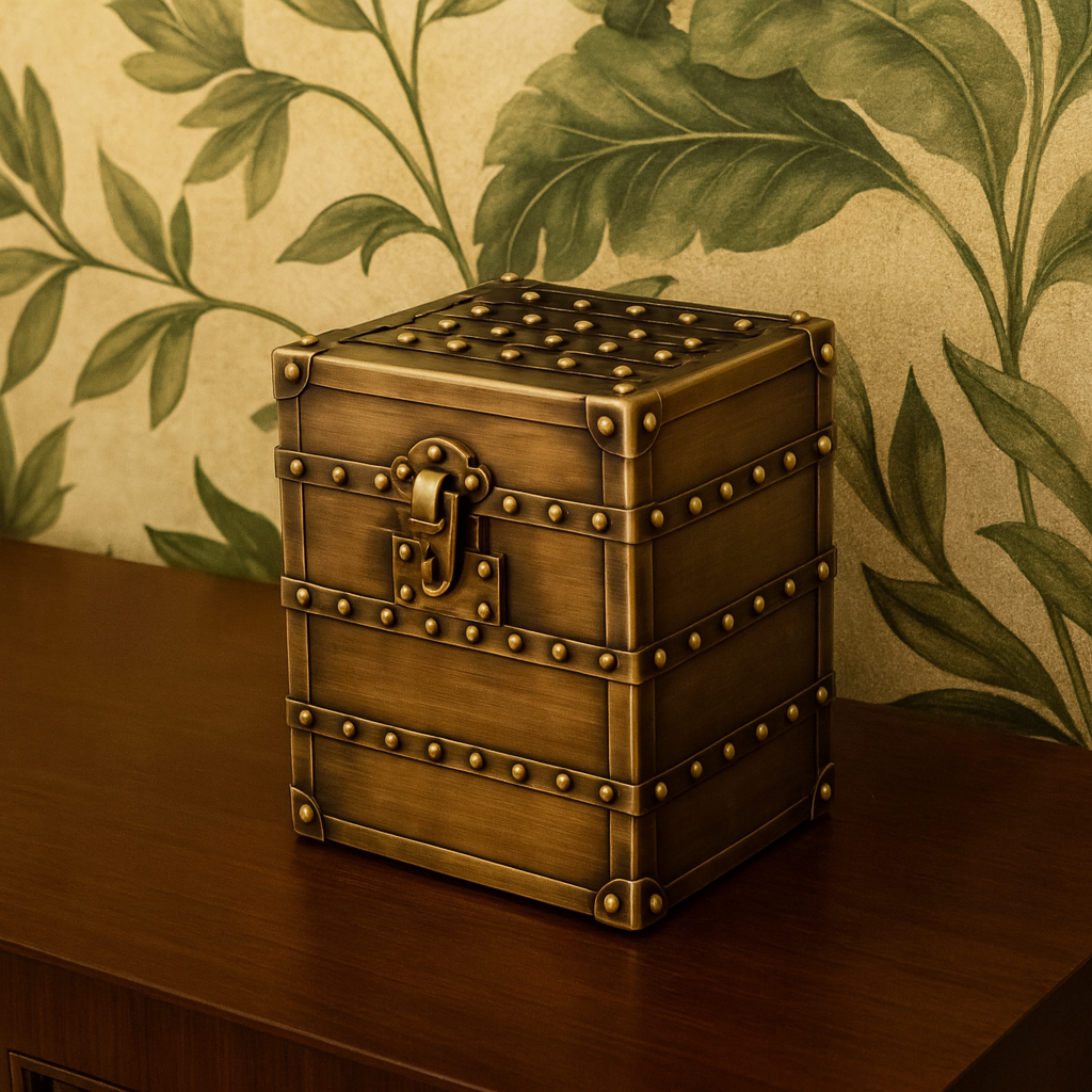 Golden Trunk Box | Leather Luxury | The Mage Home